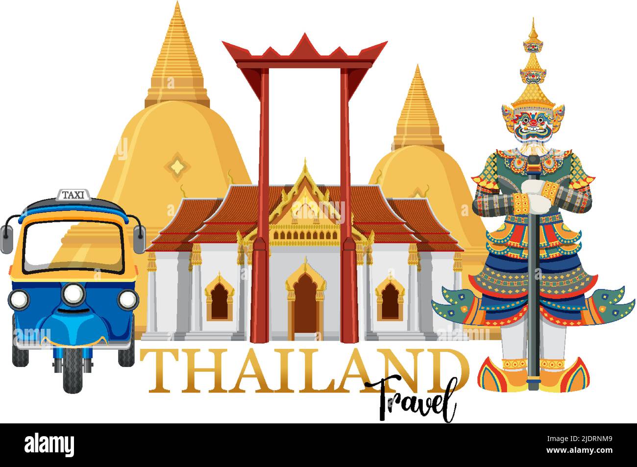 Bangkok Thailand Landmarks Logo Banner illustration Stock Vector Image ...