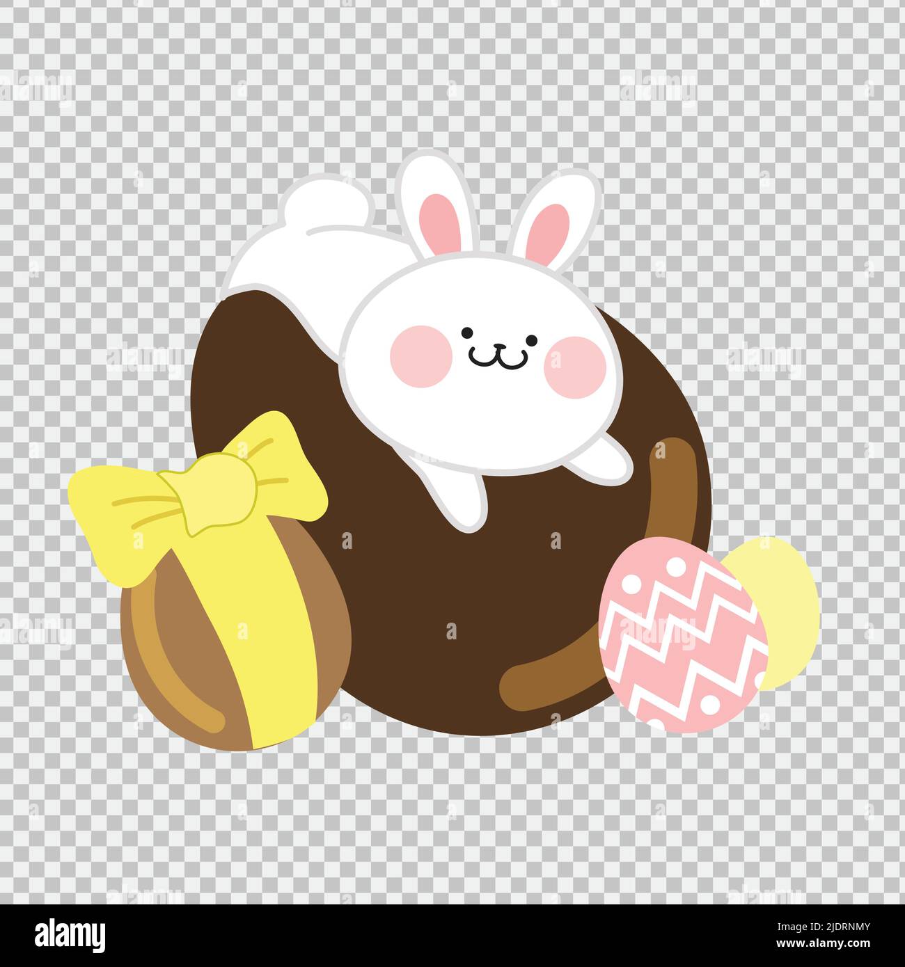 Easter celebration vector icon on a transparent background. Cute white ...
