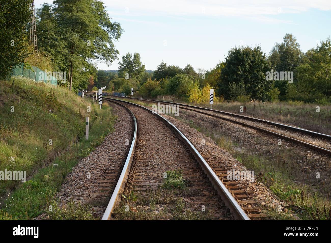 Train track/ railroad - perspective Stock Photo - Alamy