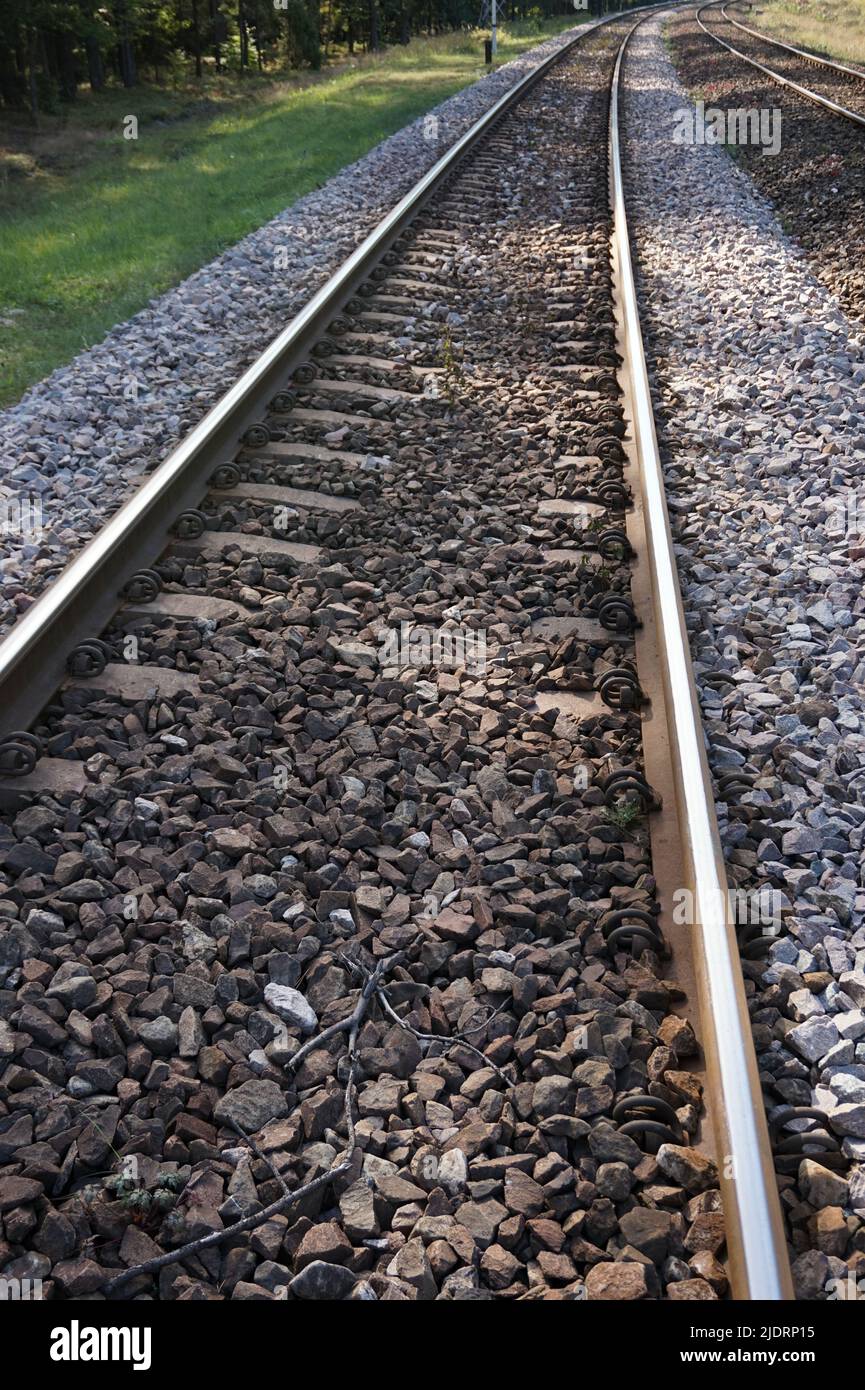 Train track/ railroad - perspective Stock Photo - Alamy