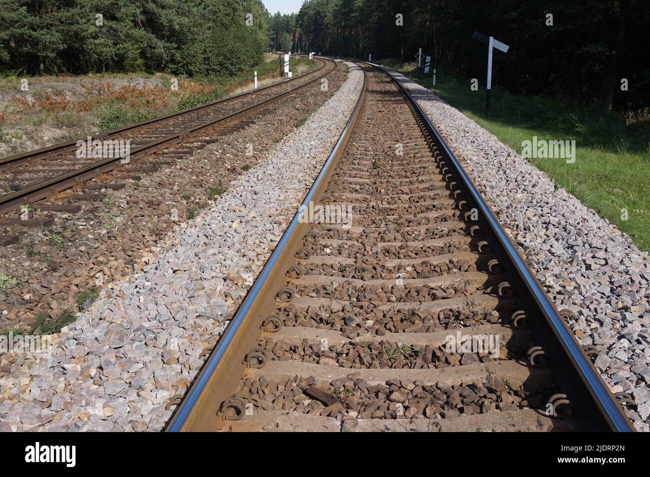 Train track/ railroad - perspective Stock Photo - Alamy