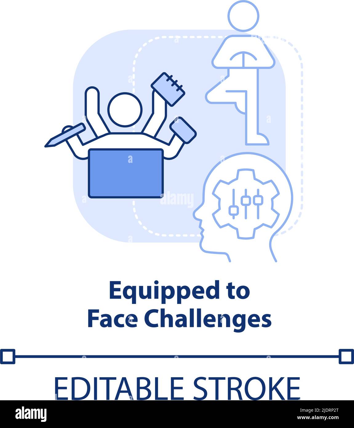 Equipped to face challenges light blue concept icon Stock Vector Image ...