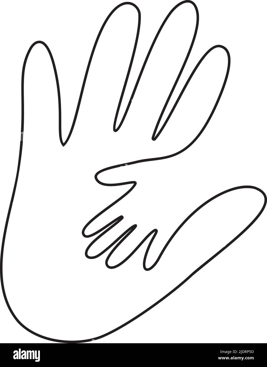Holding Hand of child in hand of adult vector monoline logo. World ...