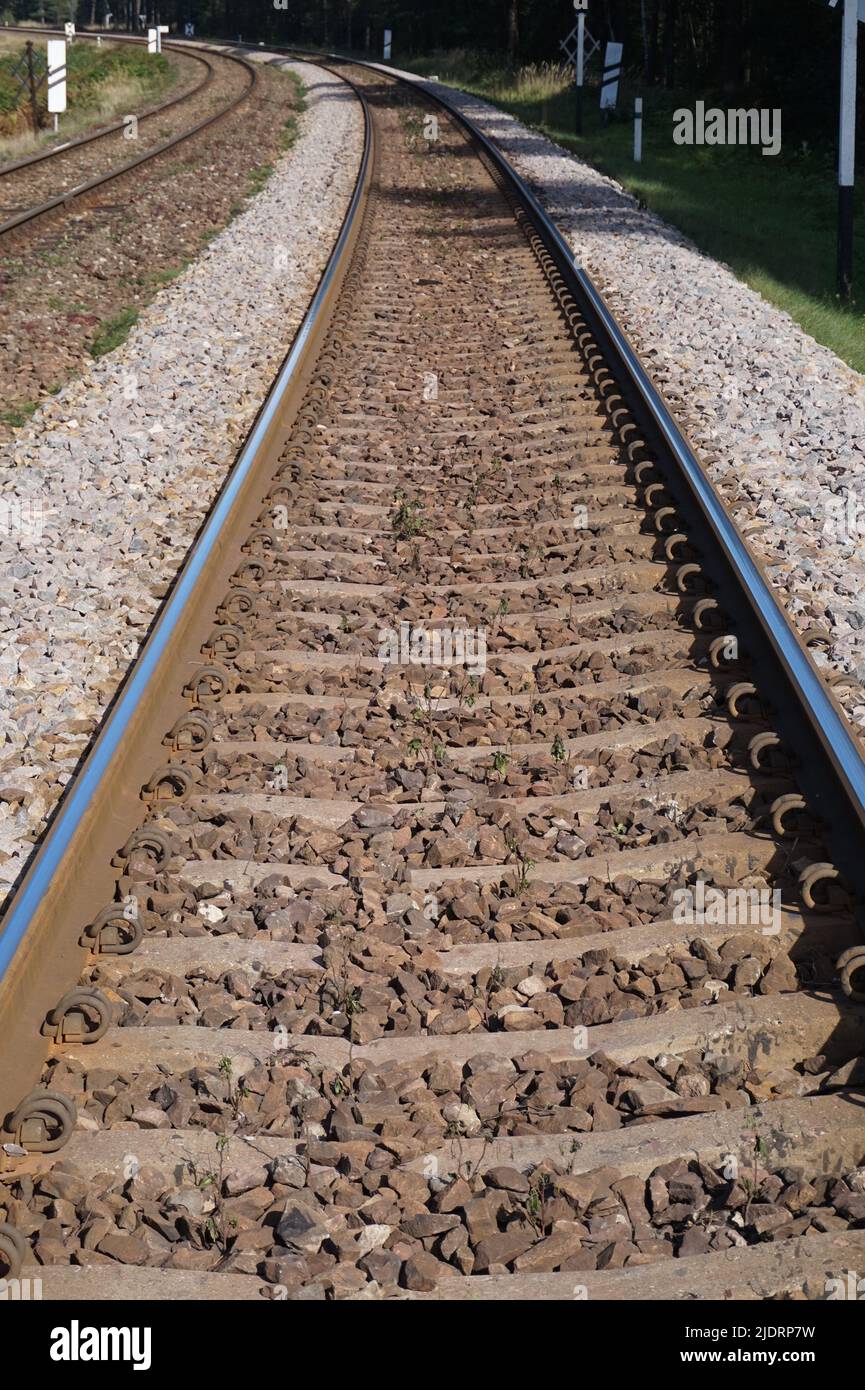Train track/ railroad - perspective Stock Photo - Alamy