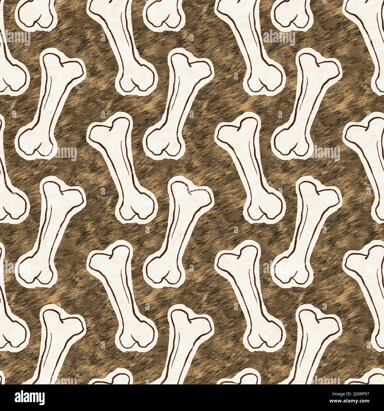 Brown hand drawn dinosaur bone seamless pattern. Gender Neutral ...