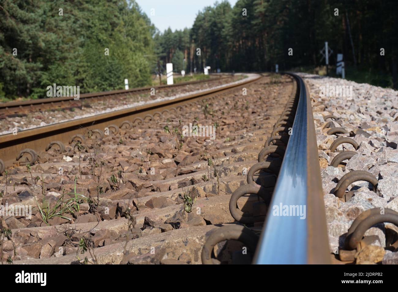 Train track/ railroad - perspective Stock Photo - Alamy