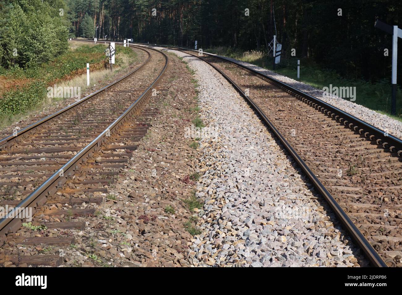 Train track/ railroad - perspective Stock Photo - Alamy