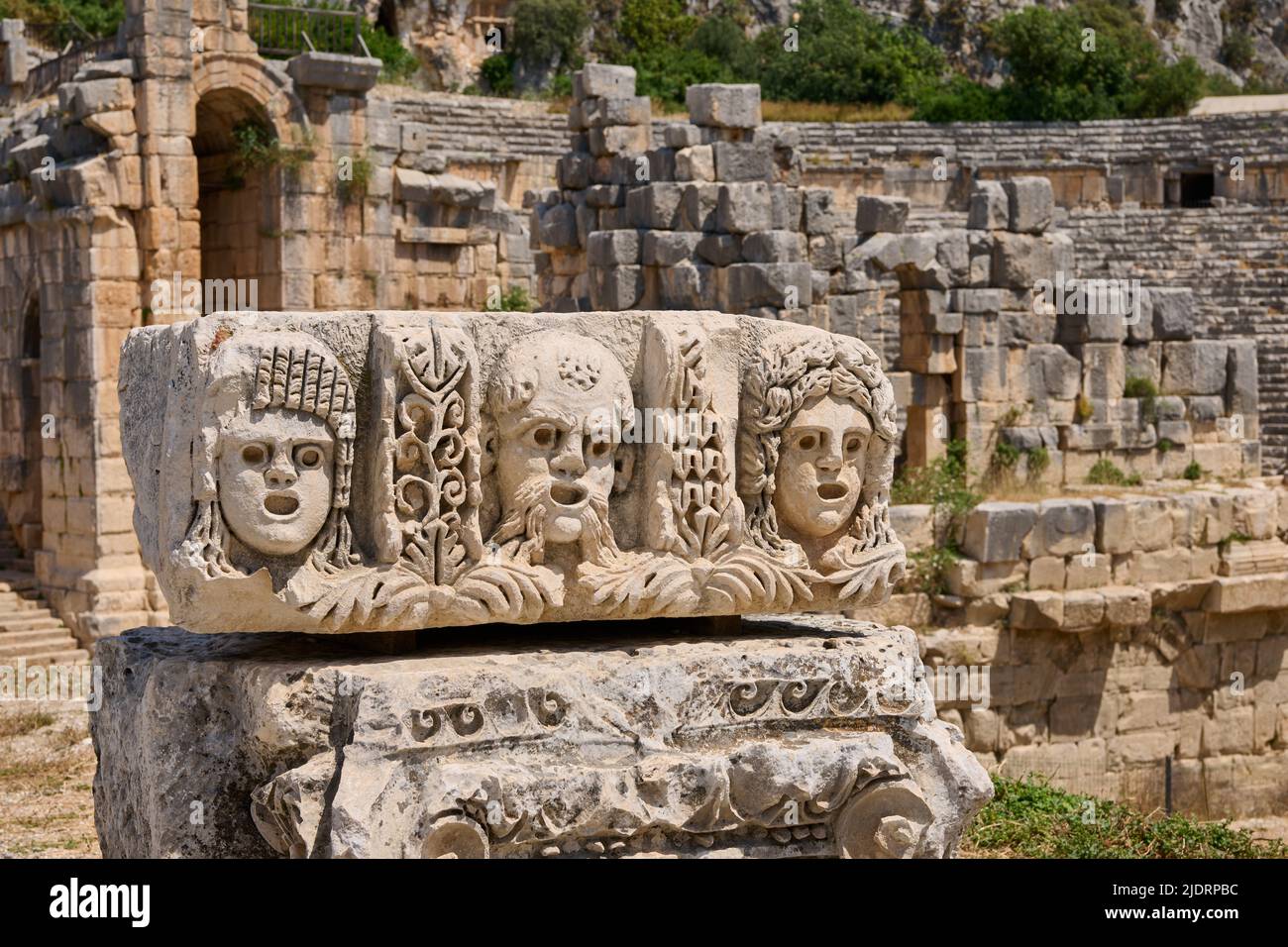 stone faces in Myra Ancient City, Demre, Turkey Stock Photo - Alamy