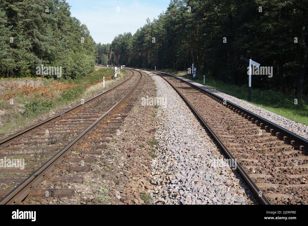 Train track/ railroad - perspective Stock Photo - Alamy