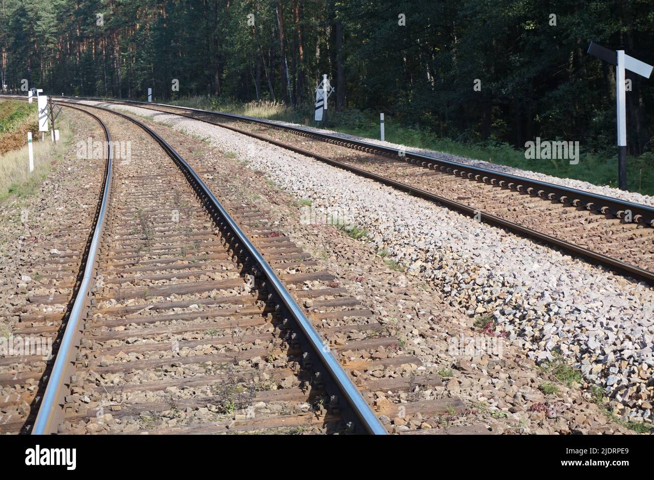 Train track/ railroad - perspective Stock Photo - Alamy