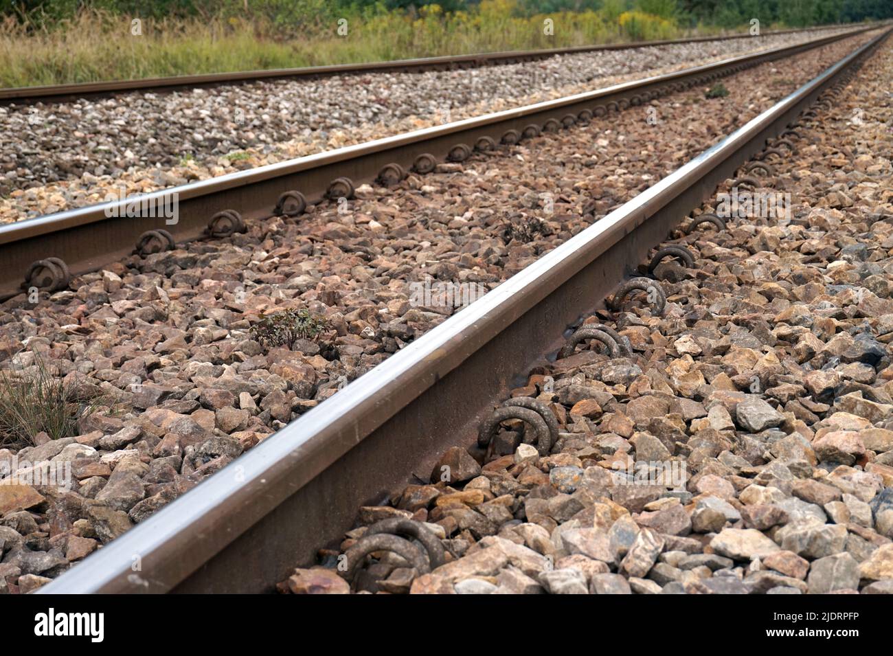 Train track/ railroad - perspective Stock Photo - Alamy
