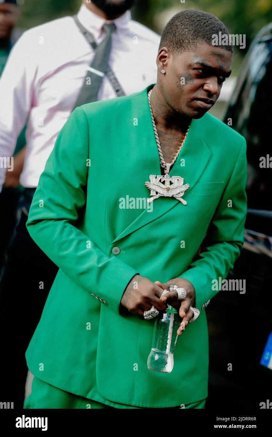 Street style, Kodak Black arriving at Egonlab Spring-Summer Menswear ...
