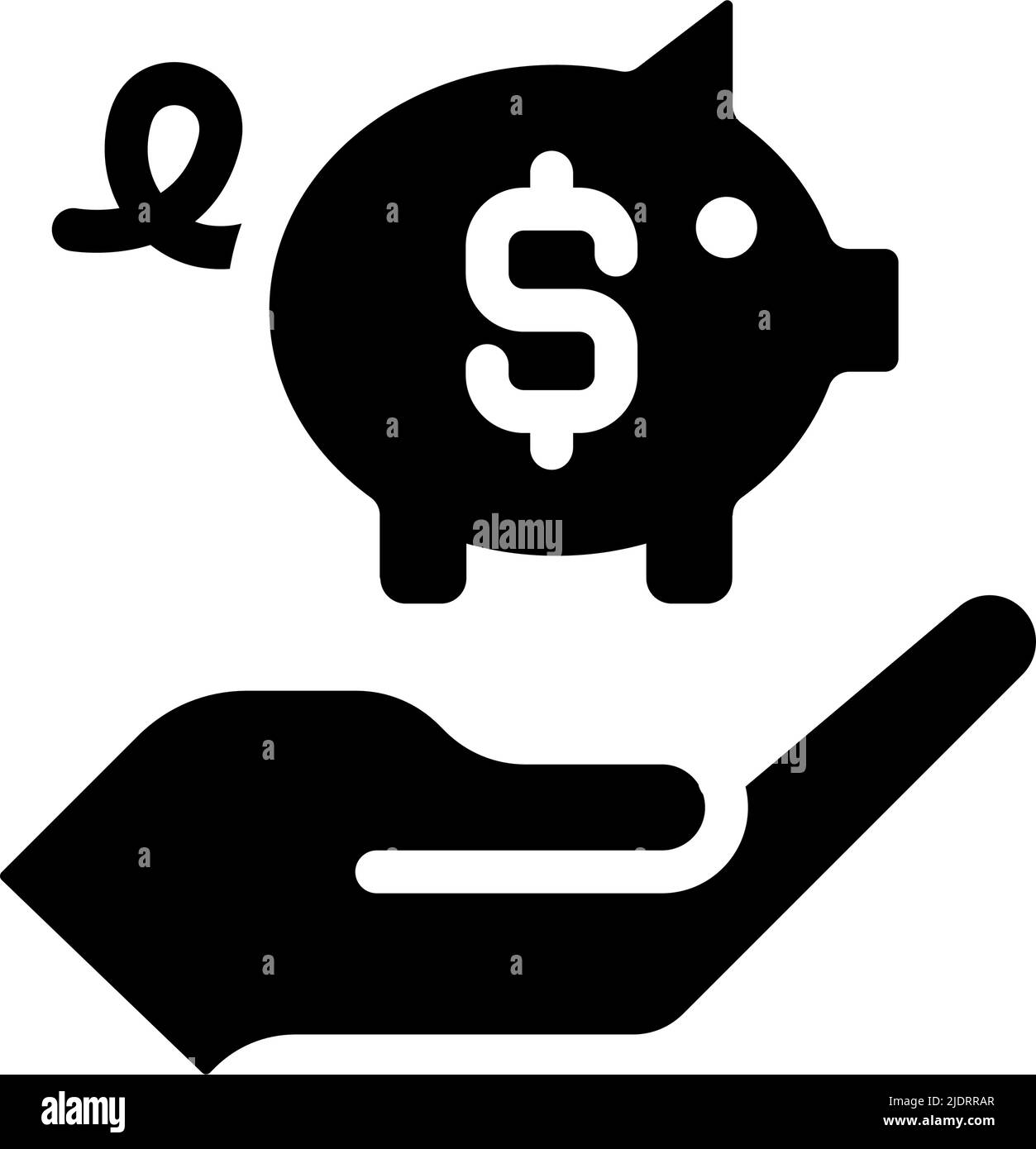 Saving money black glyph icon Stock Vector Image & Art - Alamy