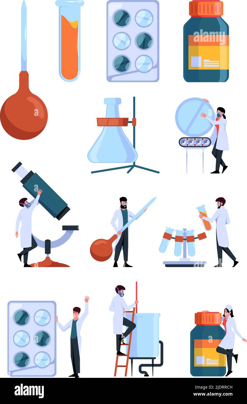 Pharmacy. Healthcare symbols drugs store medical sellers chemical tubes ...