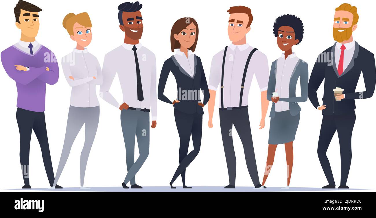 Business multinational team. Working managers in casual clothes ethnic ...
