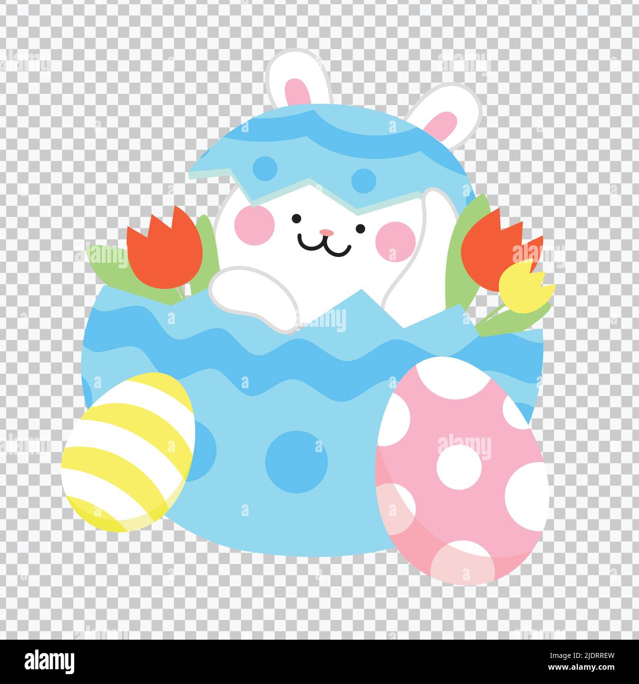 Easter bunny vector icon with a transparent background. Cute easter ...
