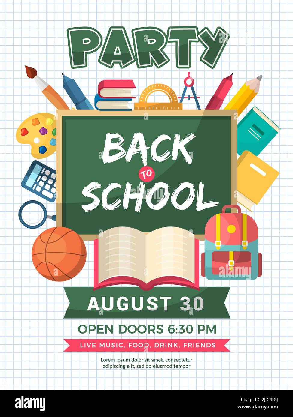 School poster. Education advertising flyers invitation students placard ...