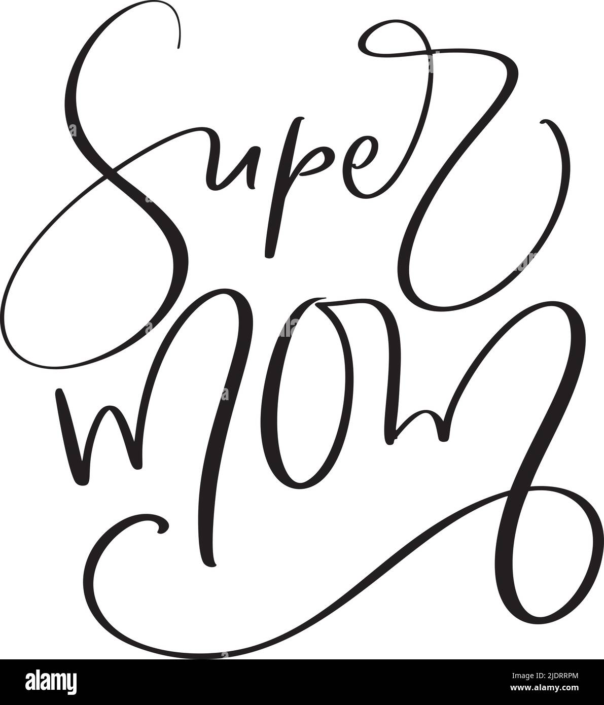 Vector handwritten lettering calligraphy family text Super Mom on white ...