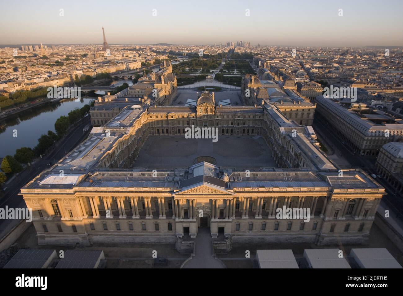FRANCE. PARIS (75) AERIAL VIEW OF THE LOUVRE MUSEUM. The pyramid at the ...