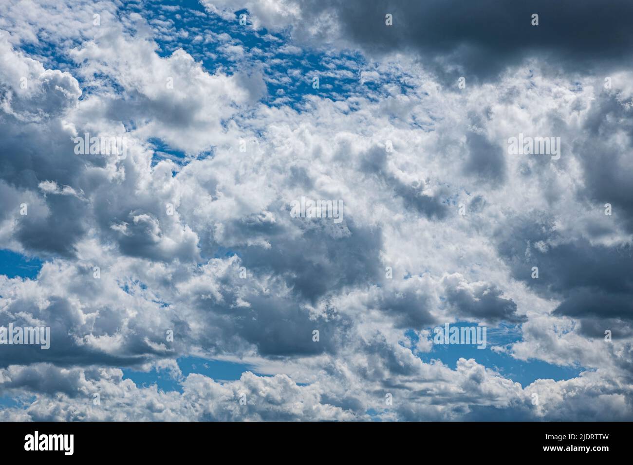 Blue sky with different types of clouds at different altitudes Stock ...
