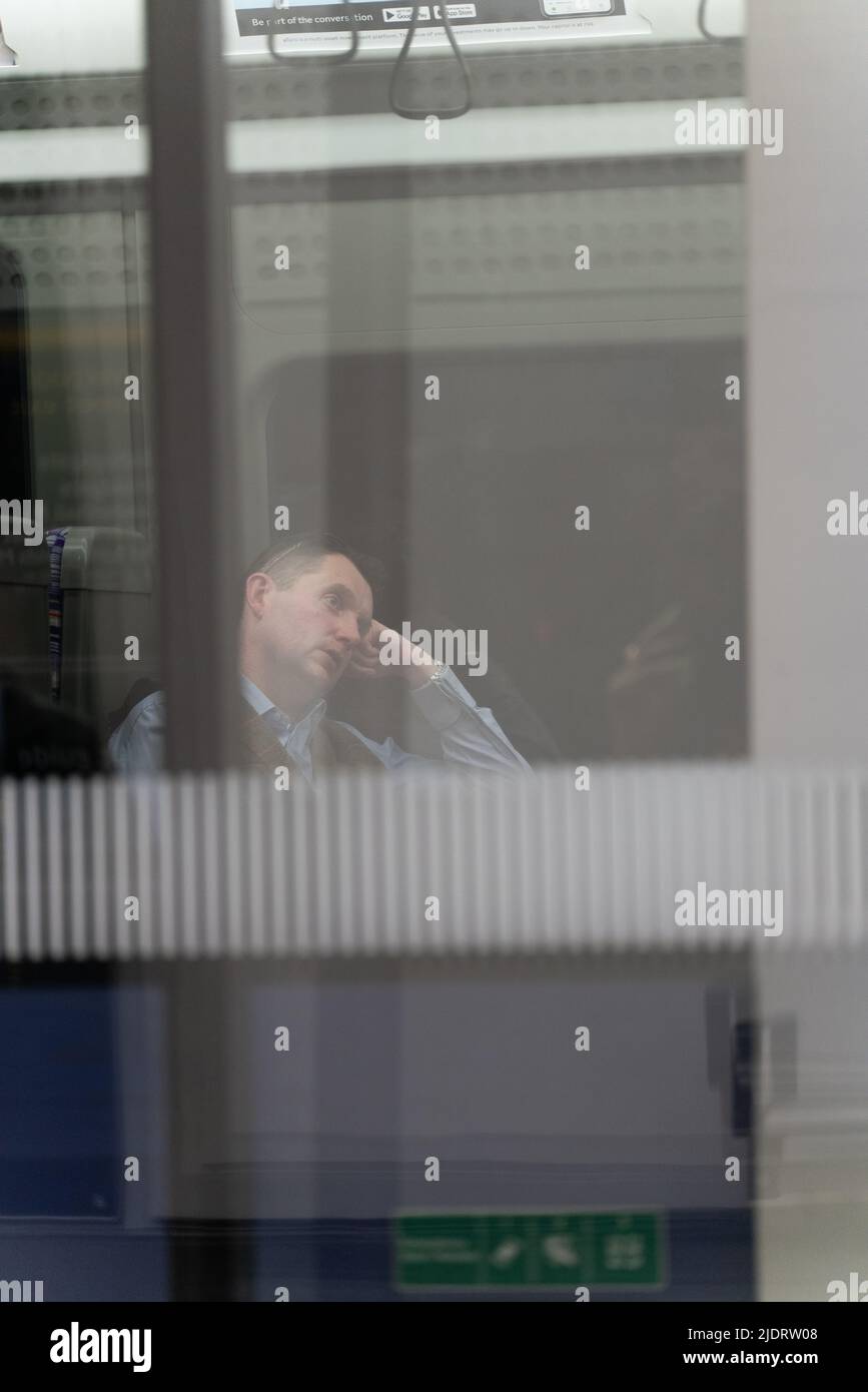 Passenger on the Elizabeth Line Stock Photo - Alamy