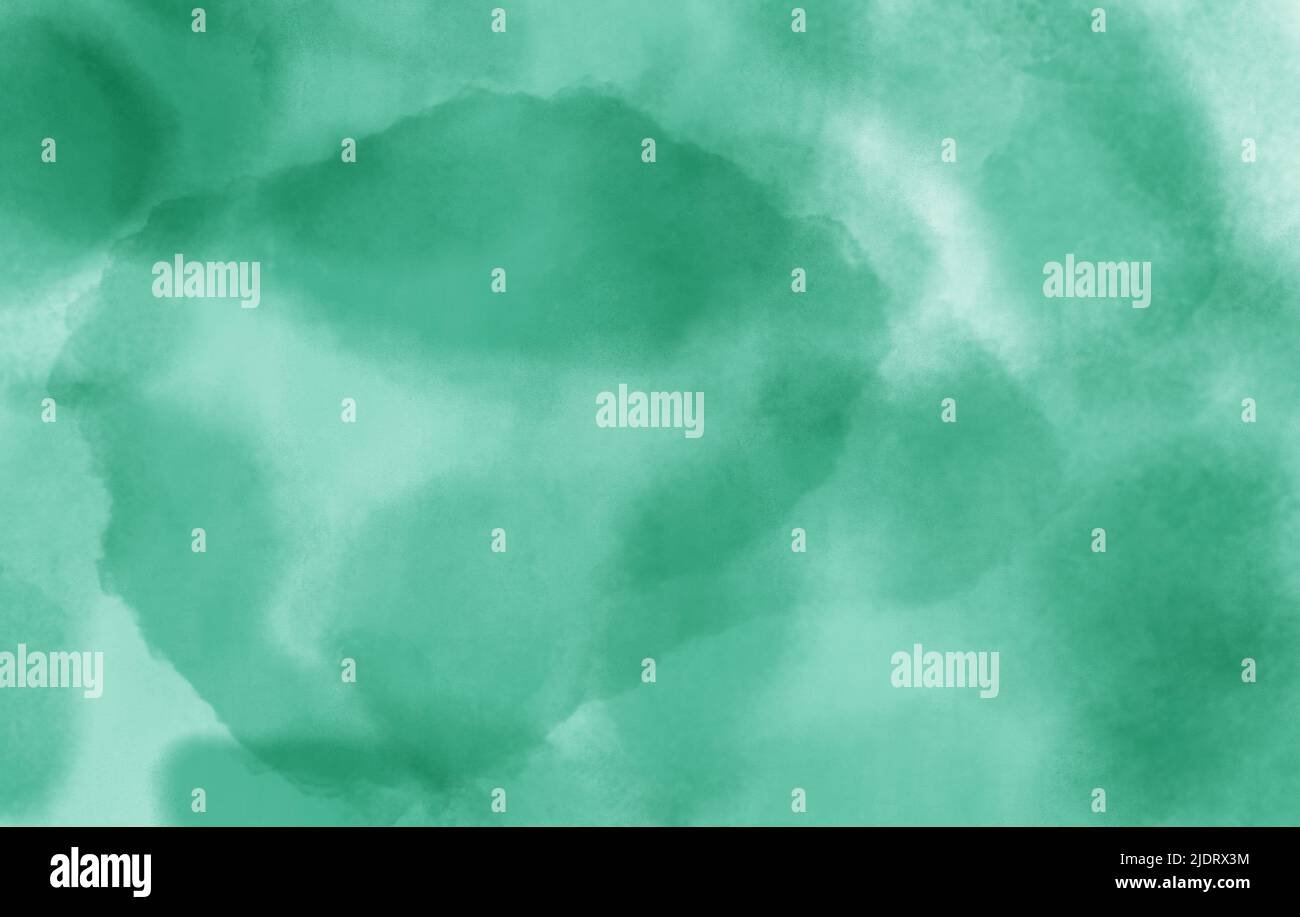 Simple green watercolor bleed wash and ink stain design. Background and ...