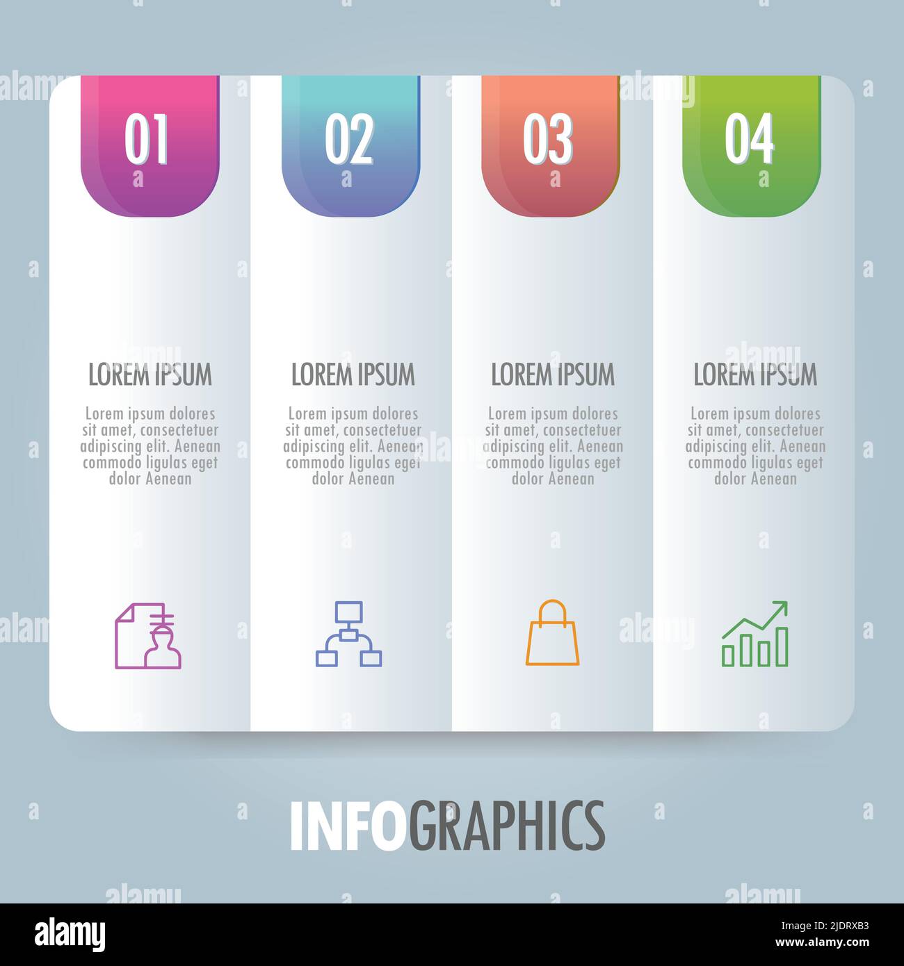 Colorful Modern Template Digital Infographics Illustration With Four ...