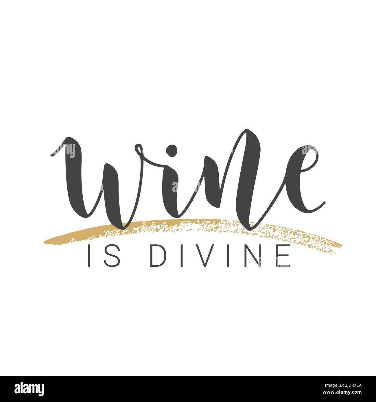 Vector Stock Illustration. Handwritten Lettering of Wine Is Divine ...