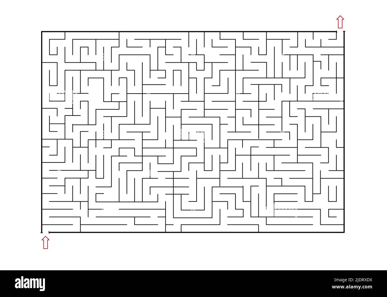 Not so easy Rectangle labyrinth with entry and exit. Line maze game. Hard -Medium complexity ...