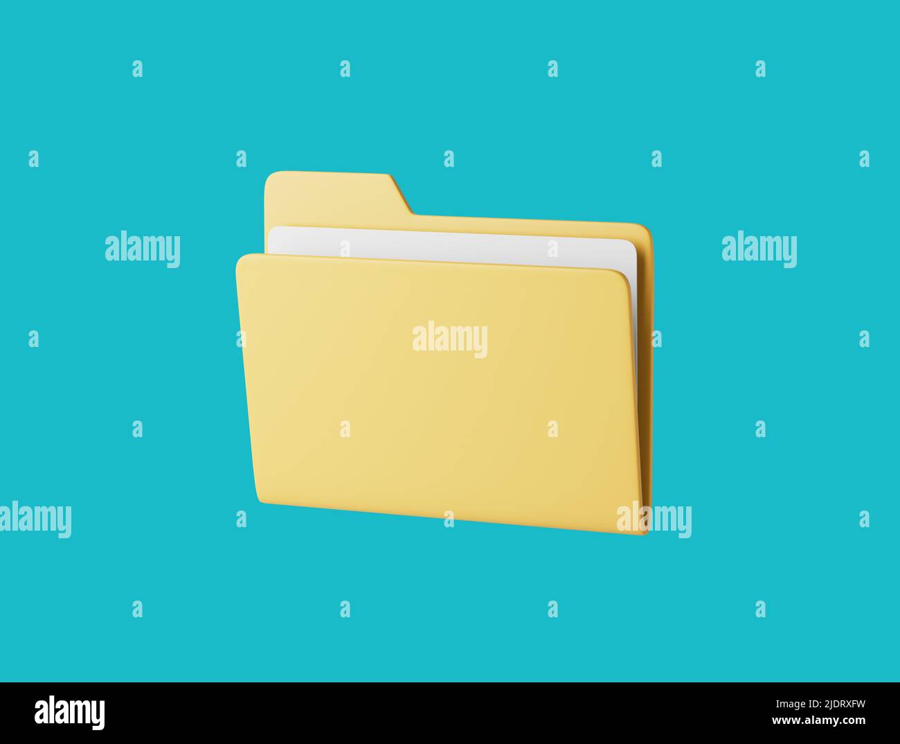 Simple paper folder icon 3d render illustration. Isolated object on ...