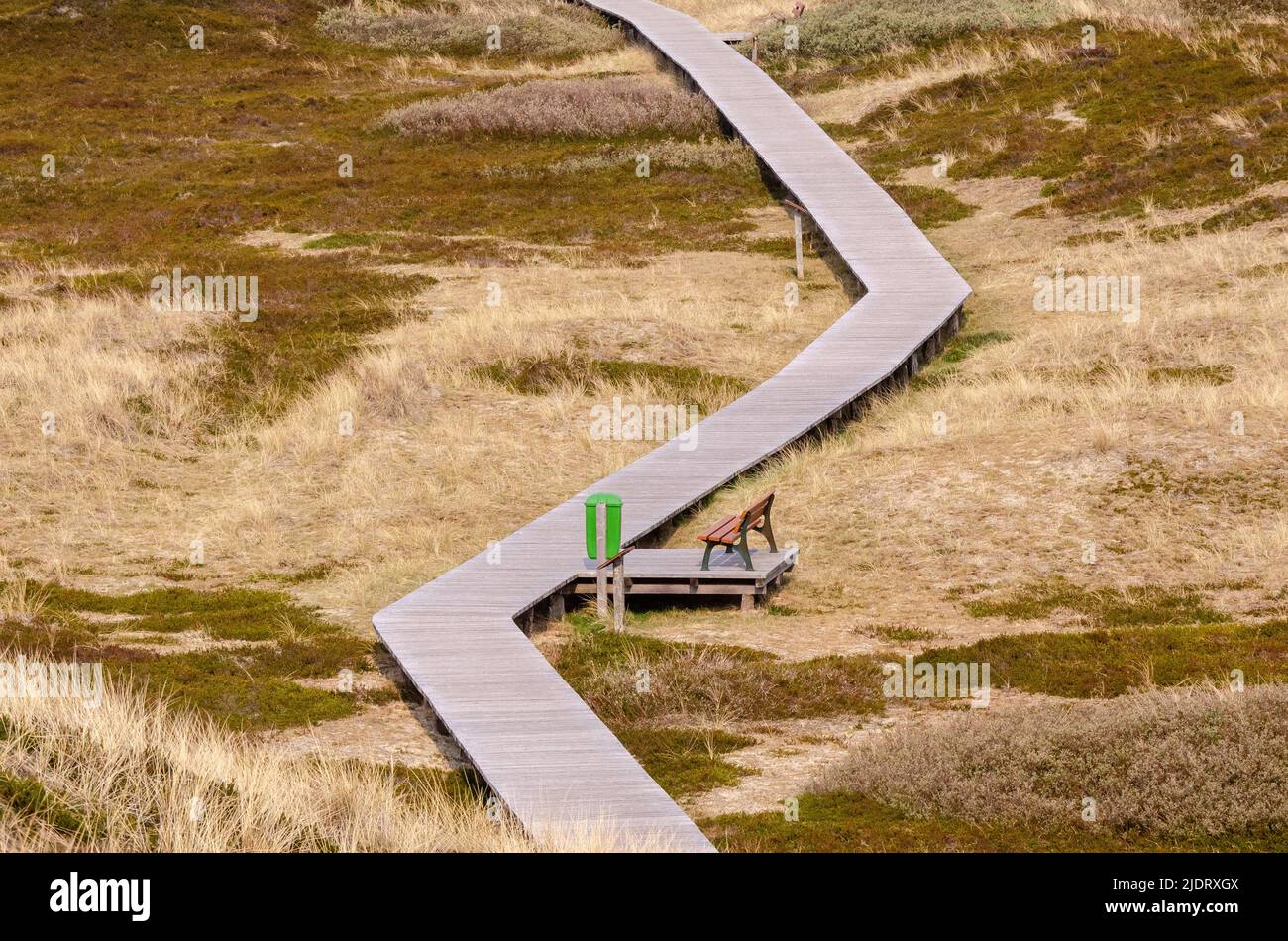 Rest area on a path through the dunes Stock Photo - Alamy