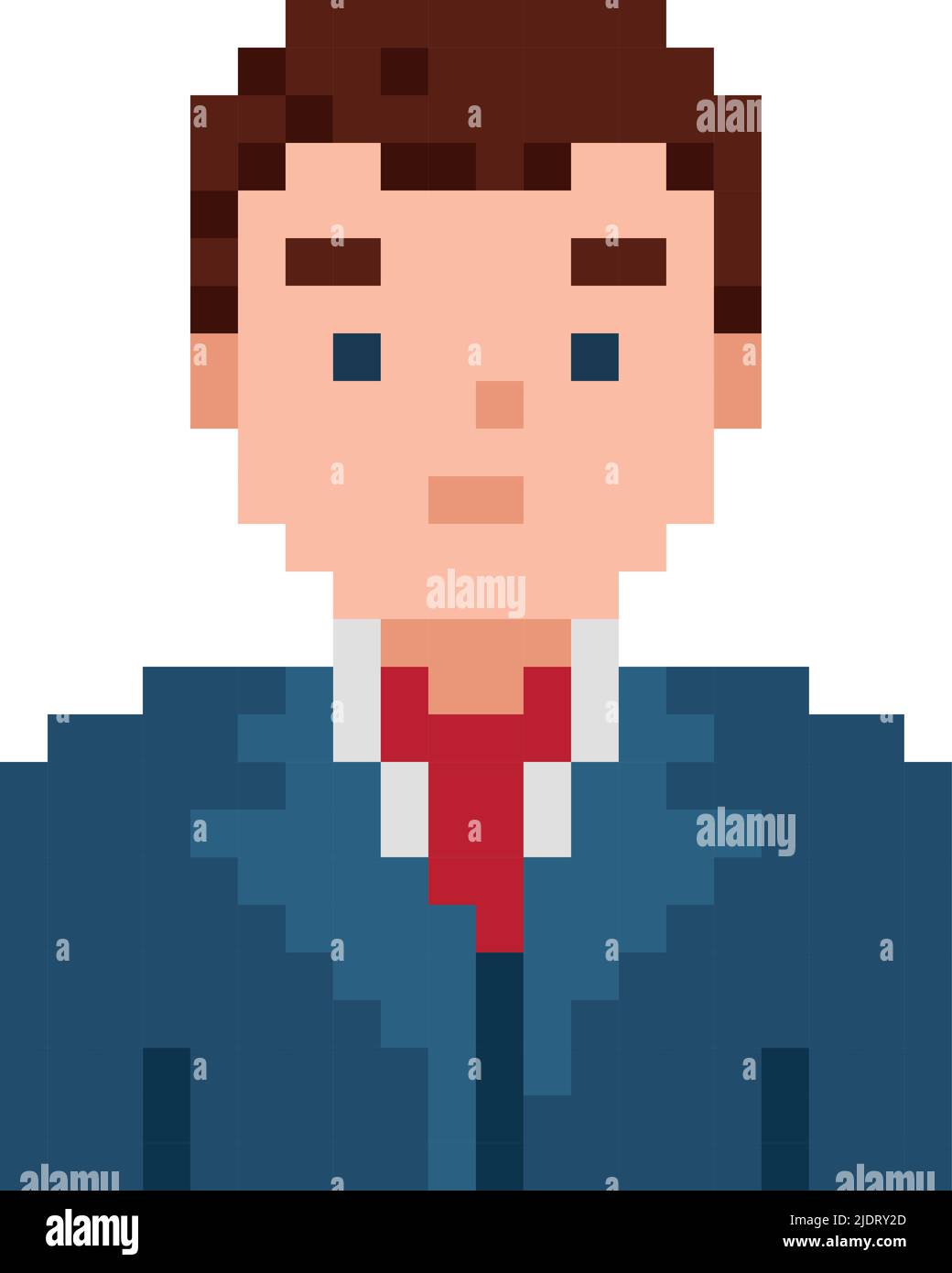 Office man pixel game style illustration. Businessman isolated on white ...