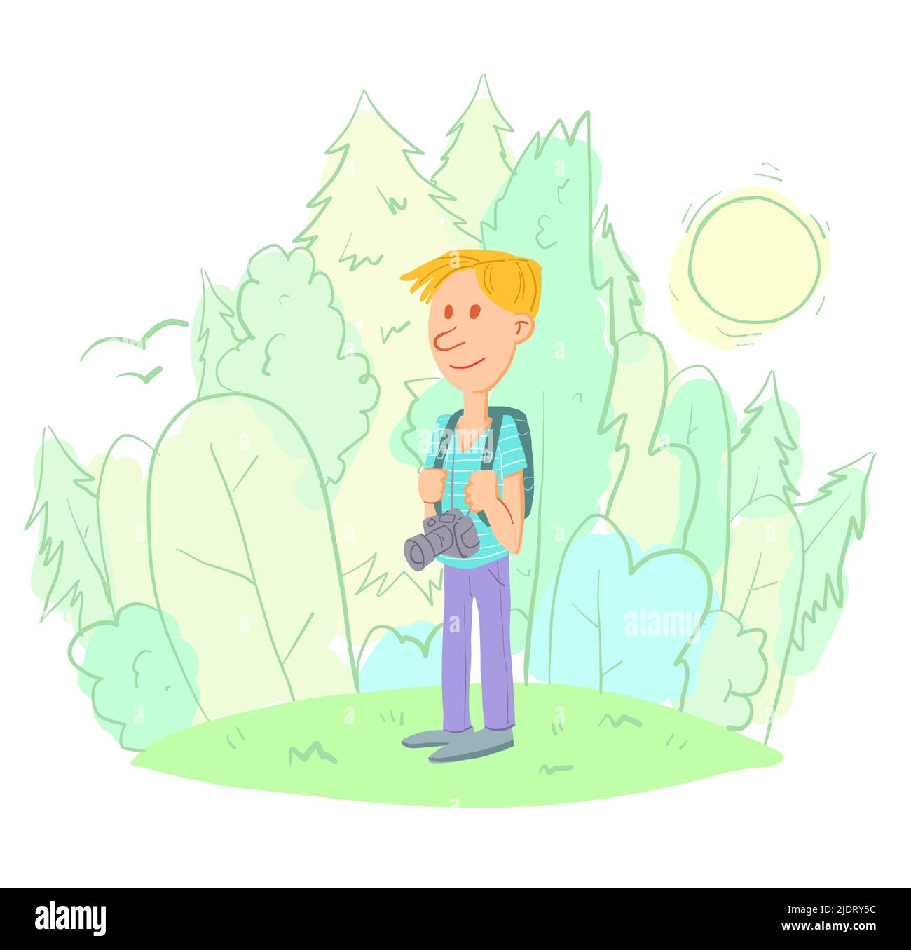 mountain travel adventure. hand drawing background Stock Photo - Alamy