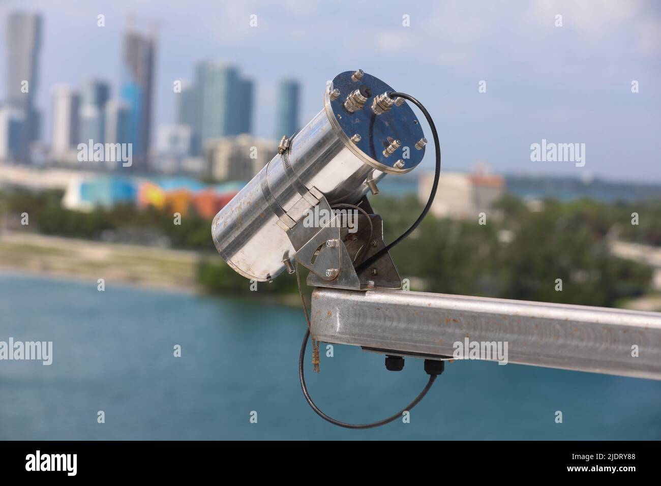 CCTV security camera installed in ship board for monitoring and ...