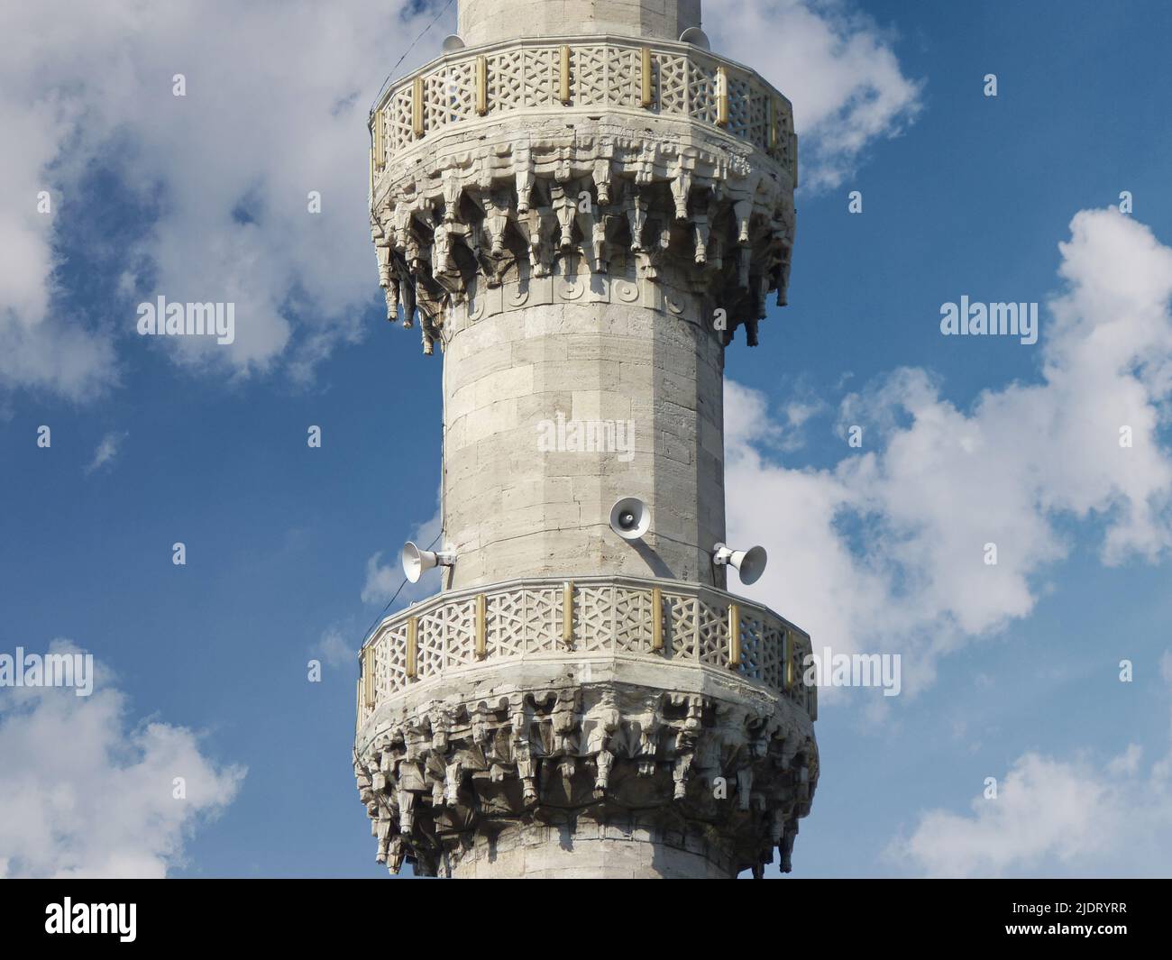 The minaret is the symbol of Islam. The minaret of a mosque with two ...