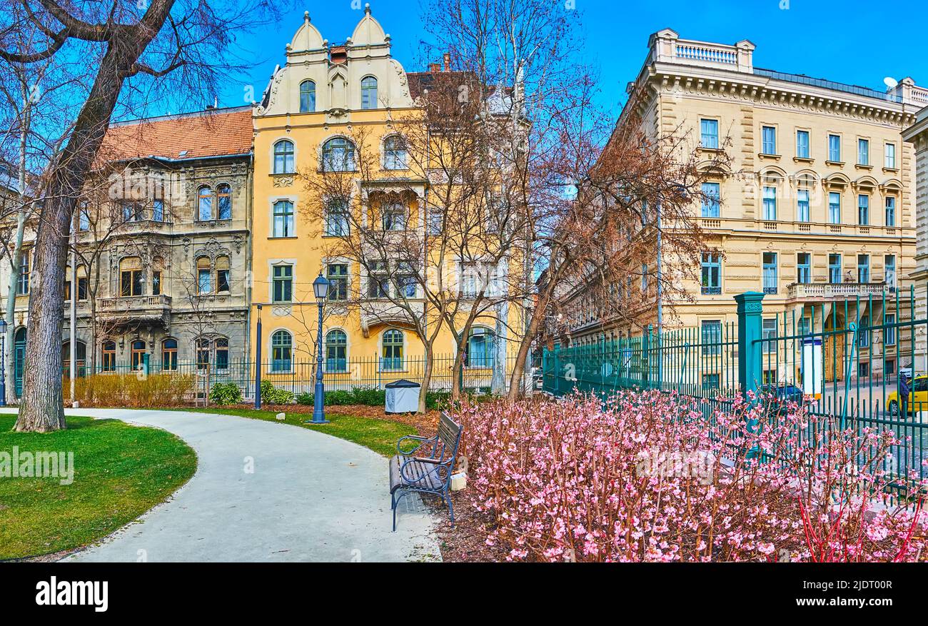 Panoramic view of the scenic blooming Museum Garden and stunning ...