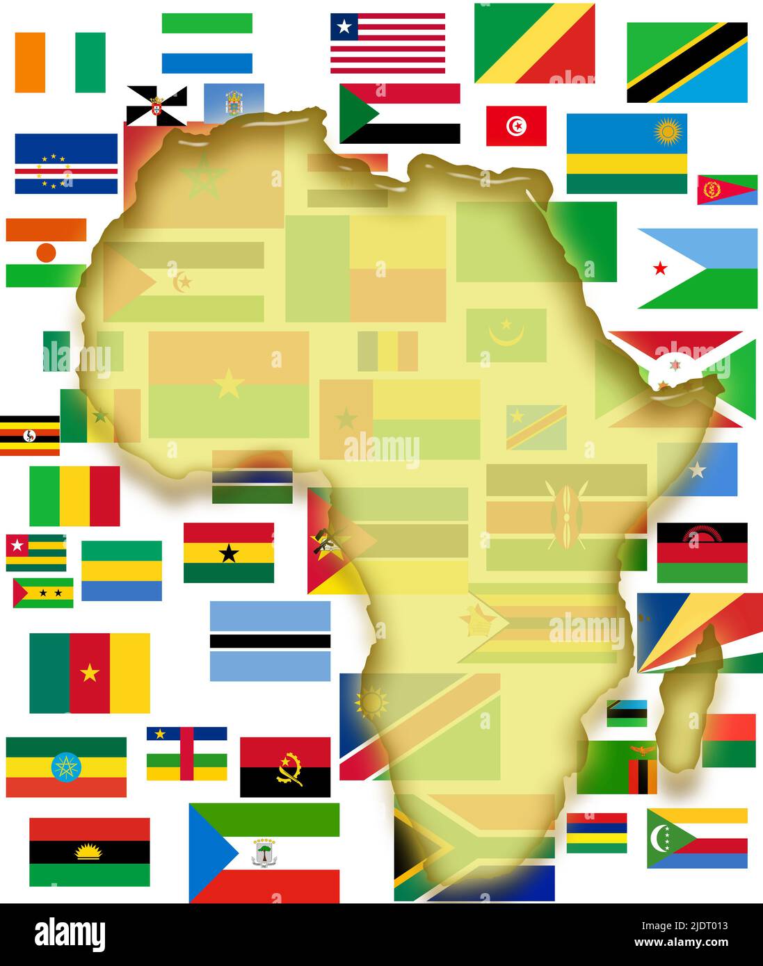 Africa map and country flags Stock Photo - Alamy