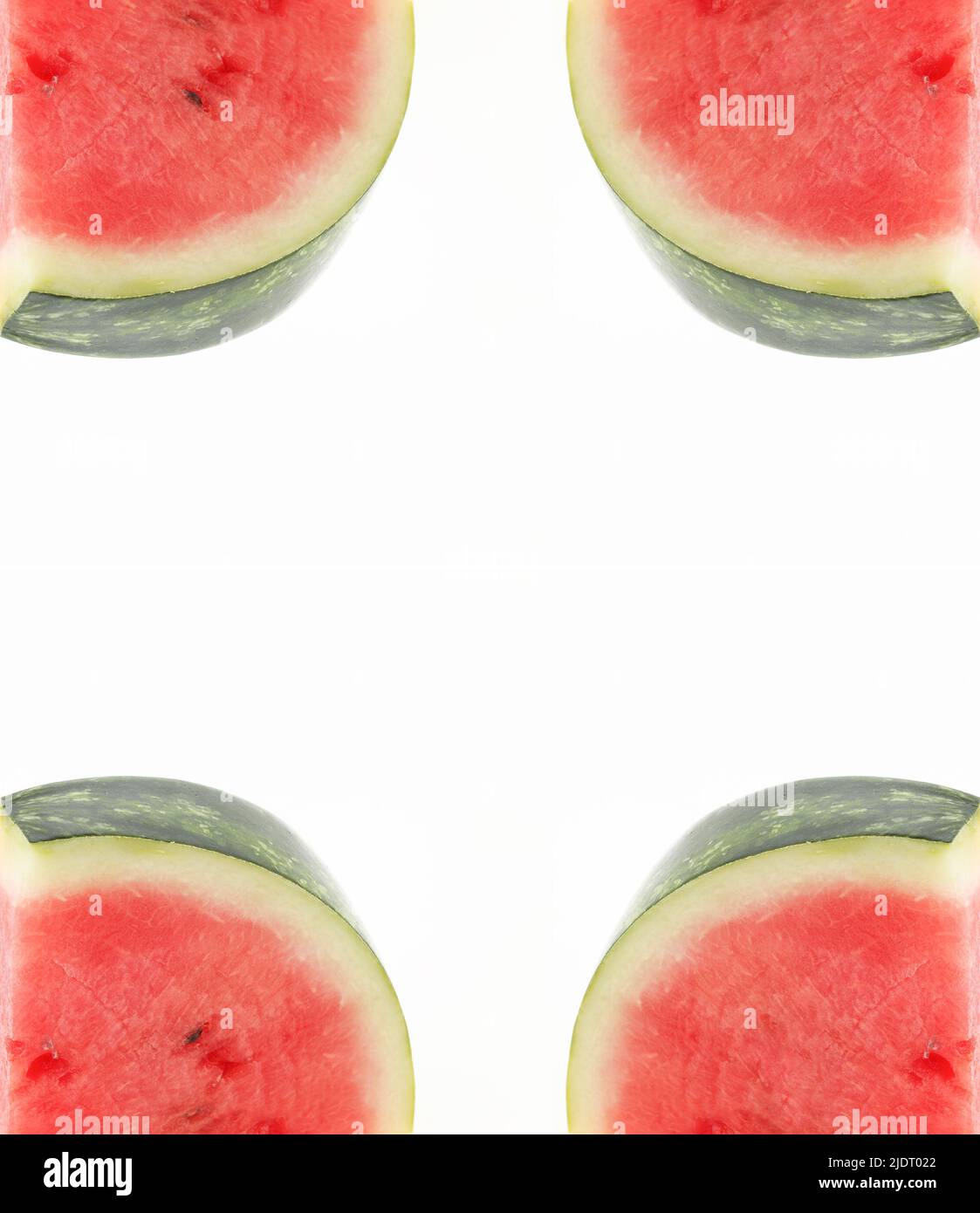 Watermelon on isolated background put in four coners Stock Photo - Alamy