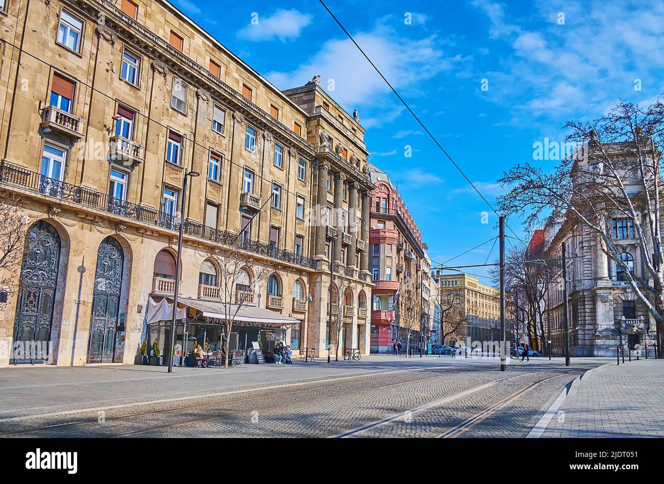 The monumental historic architecture of Lajos Kossuth Square, Budapest ...