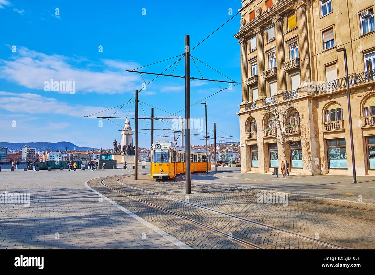 The Lajos Kossuth Square in the city center with a view on riding ...