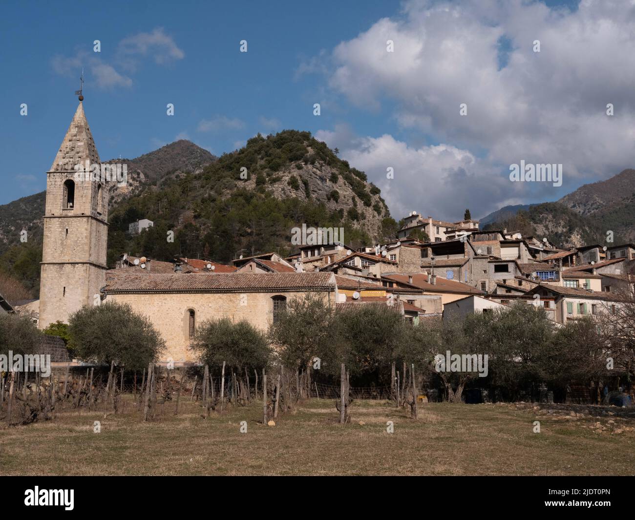 Landscape view of the Alpine village of Villars-sur-Var in the Alpes ...