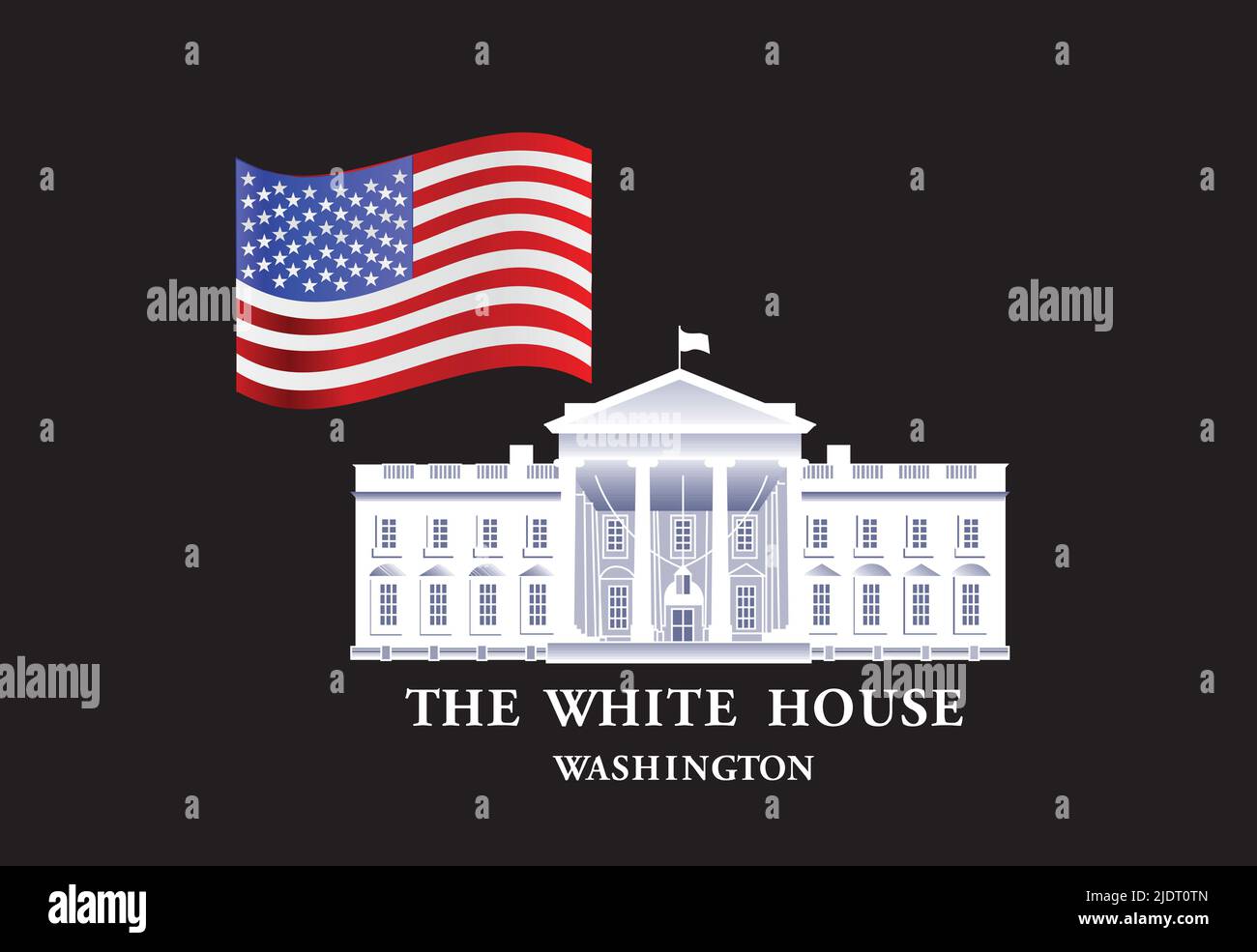 The White House Washington with United State of America flag Stock ...