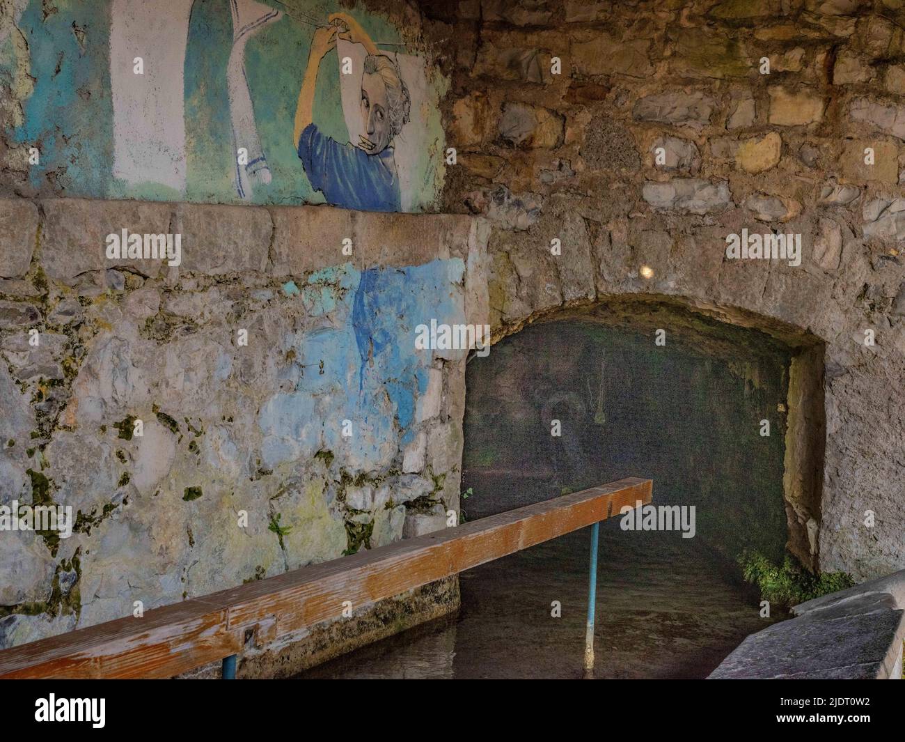 Village public laundry facility frequently the site of people washing ...