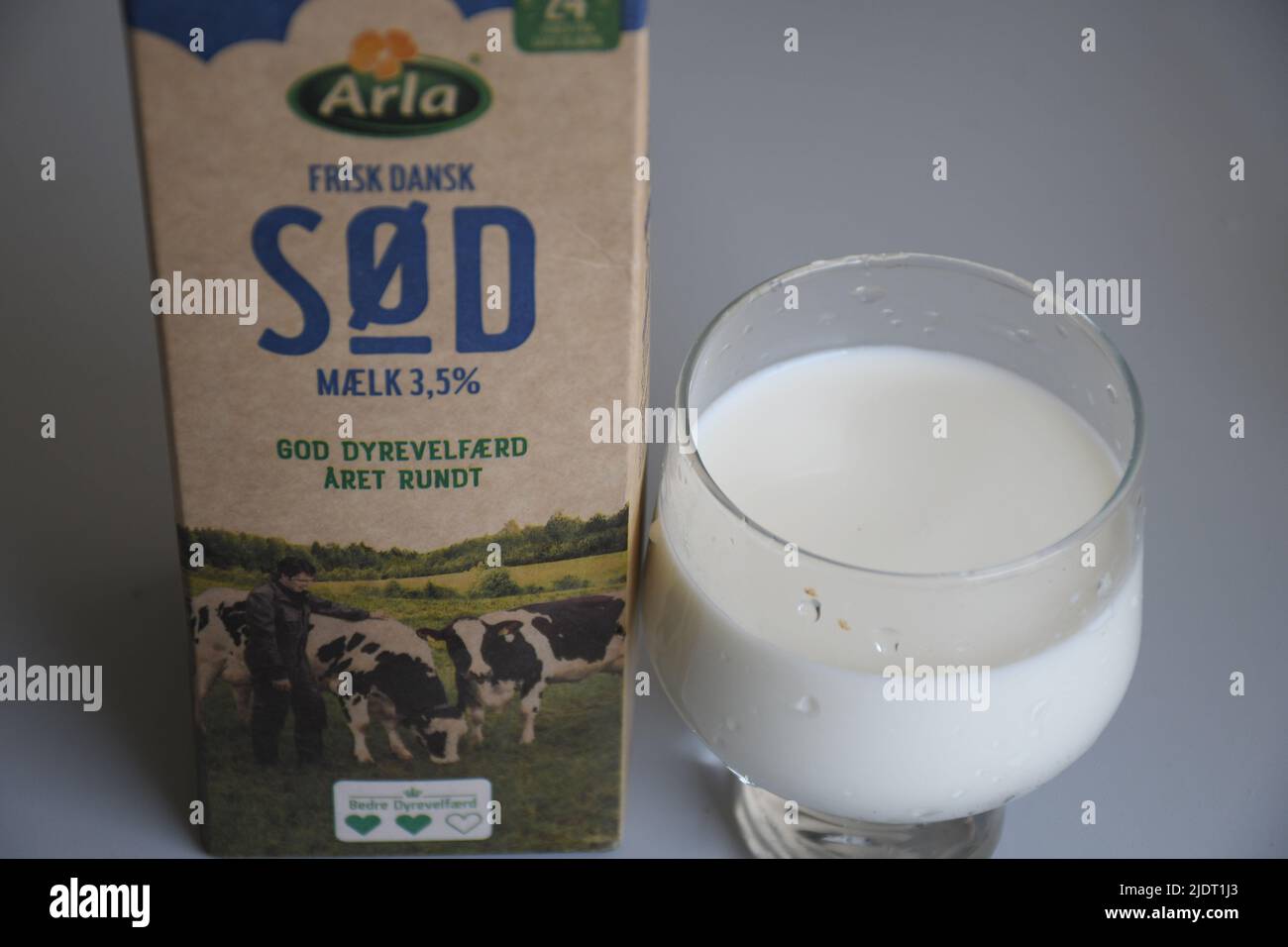 Copenhagen /Denmark/24 June 2022/ Danish sweet milk 3,5% fat arla milk ...