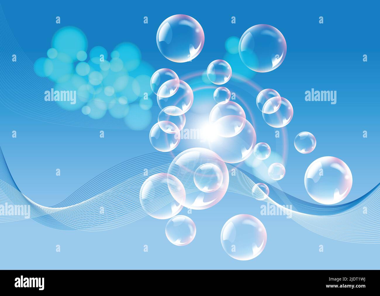 Abstract background with colors, line and bubbles. Illustration Stock ...