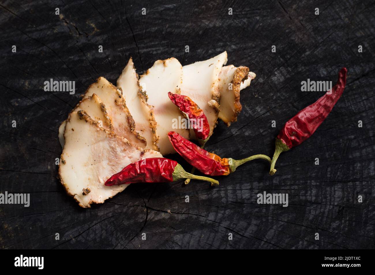 Salo with spices and red pepper Stock Photo - Alamy