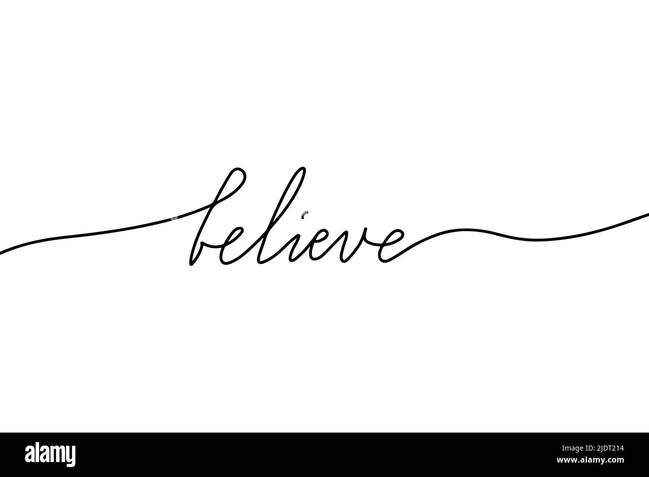 Believe Motivational Hand Drawn Lettering Quote Modern Calligraphy For