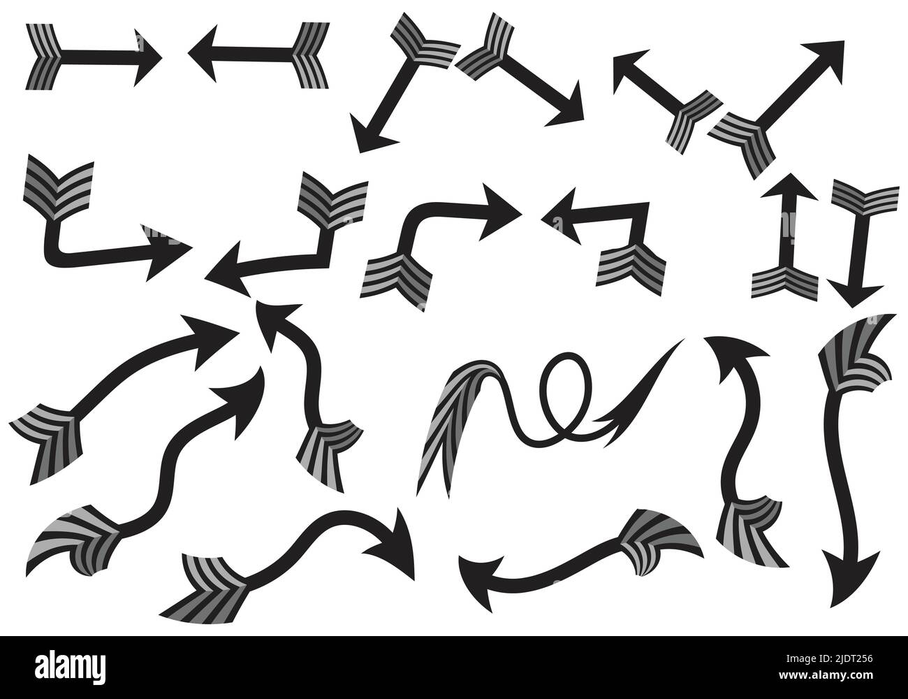 Set of black grunge hand drawn arrows isolated on white. Vector illustration Stock Vector Image ...