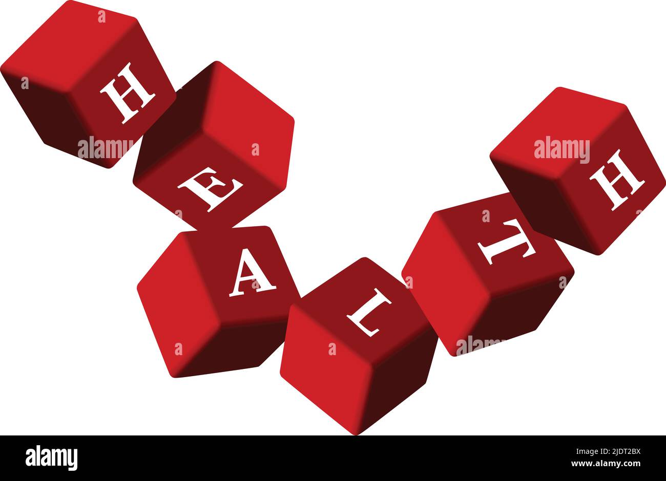 Health. Red cube on isolated background. Illustration Stock Photo - Alamy