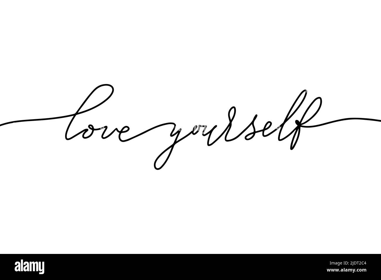 Love Yourself Creative Hand drawn Calligraphy template for t-shirt or ...